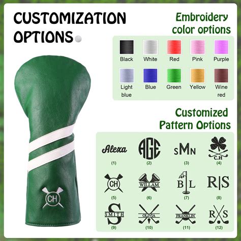 Custom Golf Club Headcover With Your Name Personalized Pu Leather Golf