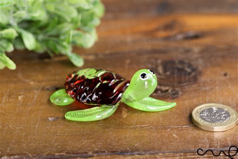 Handmade Small Glass Turtle Tortoise Gloss Garden Decor Etsy