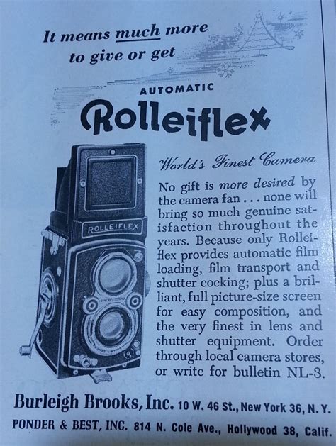 Rolleiflex 1953 Retro Ads Ts Retro