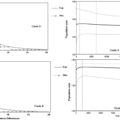 Mismatch Distribution And Bayesian Skyline Plots For The Two Clades
