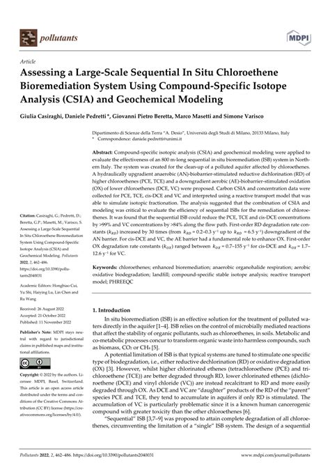 Pdf Assessing A Large Scale Sequential In Situ Chloroethene