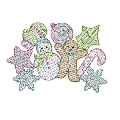 Christmas Cookies Quick Stitch Machine Embroidery Design