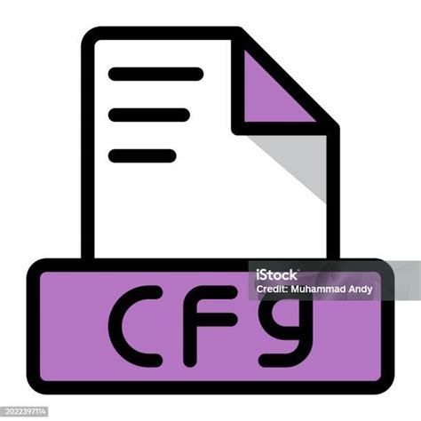 Cfg 파일 아이콘 화려한 스타일 디자인 문서 형식 텍스트 파일 아이콘 확장 유형 데이터 벡터 일러스트레이션 0명에 대한 스톡 벡터 아트 및 기타 이미지 Istock