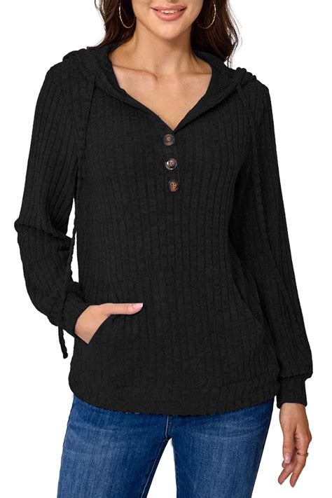 Womens Lightweight Cotton Long Sleeve Pullover Comfort Hoodie Jacket