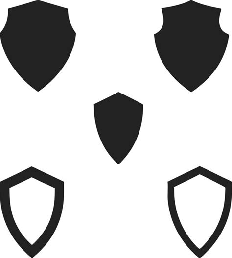 Set Of Shield Vector Set Of Simple Shields Shape Silhouette Vector