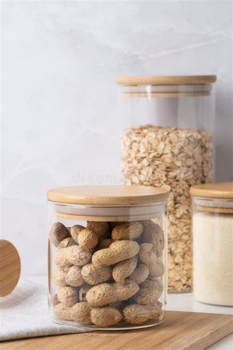 Reusing Glass Jars To Store Dried Food Living Sustainable Lifestyle At Home Stock Image Image