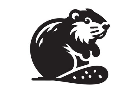 A Black And White Illustration Of A Beaver 50028931 Vector Art At Vecteezy