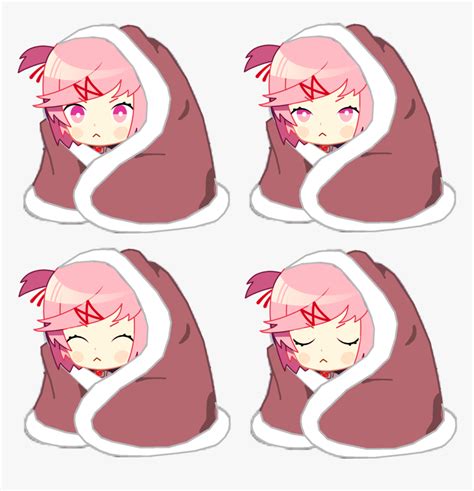 Hd Sleeping Chibi Natsuki Sprites Ddlc Png Natsuki Sayori Chibi