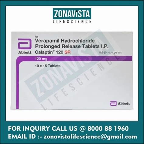 Verapamil Hydrochloride 120 Mg Tablets At ₹ 82stripe वेरापामिल