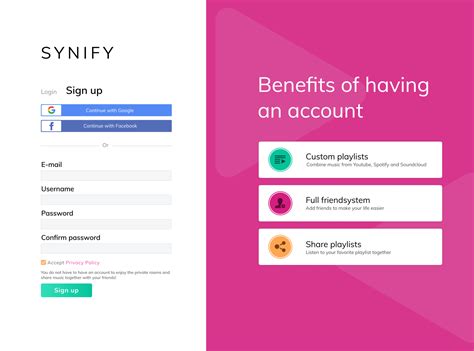 Synify Sign Up By Wesley Janse On Dribbble