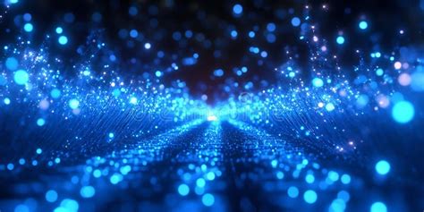 digital matrix of glowing blue binary code for futuristic tech designs