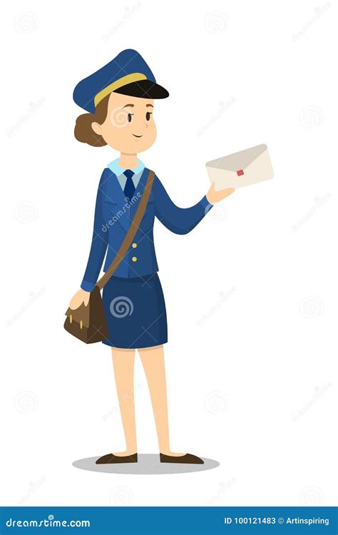 Clipart Mailwoman Postman Woman Postal Worker Mother Office Mailwoman