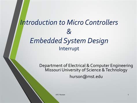 ppt introduction to micro controllers and embedded system design