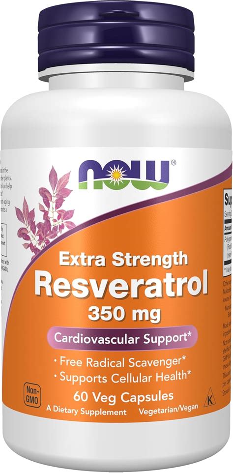 Now Foods Supplements Extra Strength Resveratrol 350mg