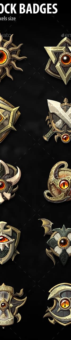 Warlock Badges Game Assets Graphicriver