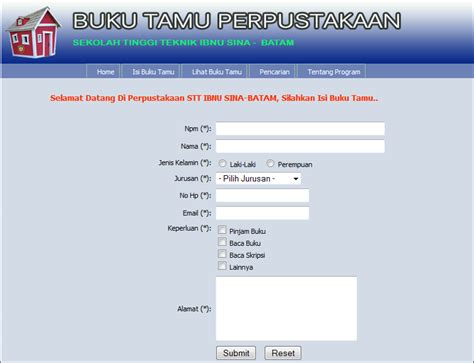 Praktikum Web Aplikasi Buku Tamu Dengan Php Design Kampus Sekedar Tulisan Memberi Inspirasi