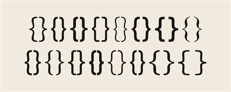 Set Of Black Curly Brackets Related Icons Curly Braces Of Different