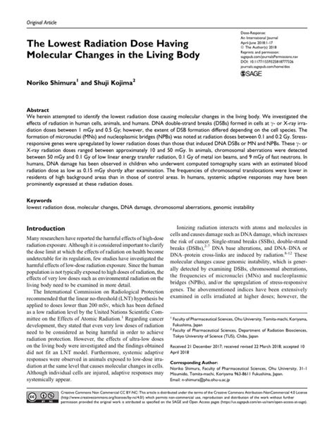 The Lowest Radiation Dose Havingpegar Tabela 01 Pdf Ionizing Radiation Absorbed Dose