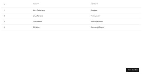 Mui React Tables Examples Codesandbox