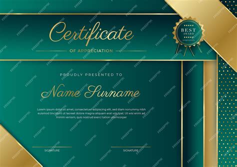 Premium Vector Certificate Of Appreciation Template Gold And Black