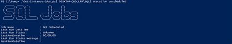 Get The Status Of Sql Server Agent Jobs With Powershell Tool