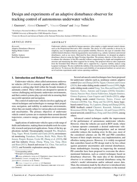 Pdf Design And Experiments Of An Adaptive Disturbance Observer For
