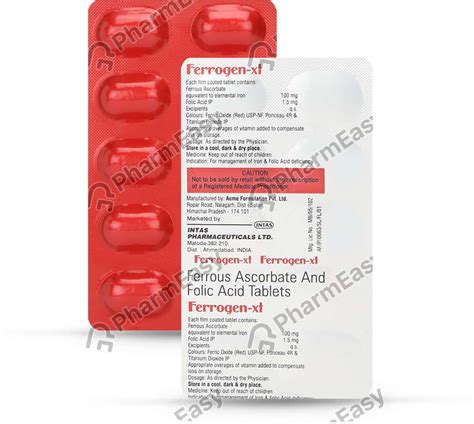 Ferrogen Xt Strip Of 10 Tablets Uses Side Effects Price And Dosage