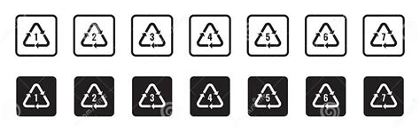Vector Plastic Recycle Code Symbol Set Stock Vector Illustration Of