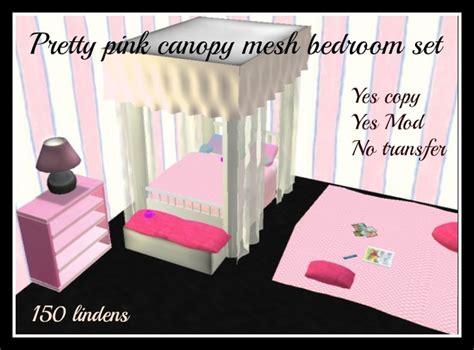 Second Life Marketplace Pretty Pink Canopy Bedroom Set