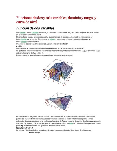 Doc Funciones De Dos Y Mas Variables