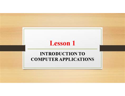 Lesson 1 Notes On Official Etiquette Lesson 1 Introduction To Computer Applications Computer