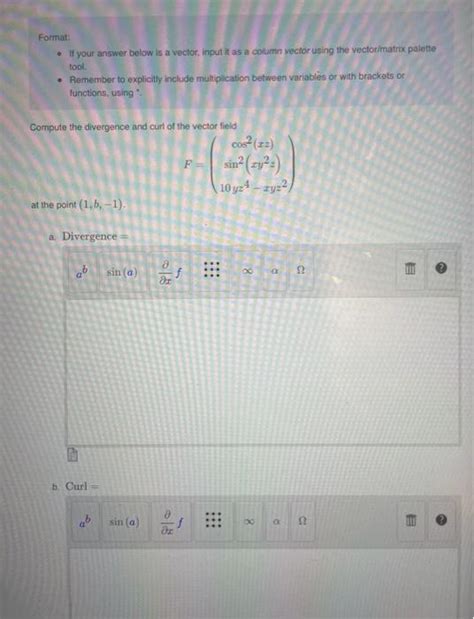 Solved Format If Your Answer Below Is A Vector Input In Chegg