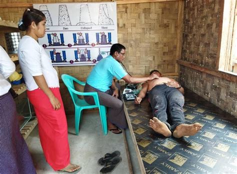 မအီမ်ြု့ ကျေးလက်ကျန်းမာရေးဌာနမှ လမ်းတံတားဆိပ်ရှိ အလုပ်သမားများအား အခမဲ့