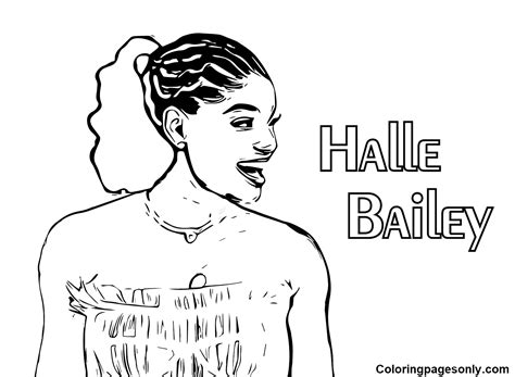 Little Mermaid Coloring Pages Halle Bailey