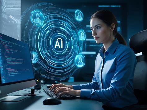 Ai Cybersecurity Concept Female It Specialist Analyzing Digital Threats Premium Ai Generated Image