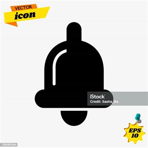 회색 배경에 고립 된 유행 플랫 스타일에서 벨 아이콘입니다 웹 사이트 디자인 로고 앱 Ui에 대 한 알림 기호입니다 벡터 일러스트 레이 션 Eps10 0명에 대한 스톡 벡터