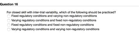 solved for closed skill with inter trial variability which