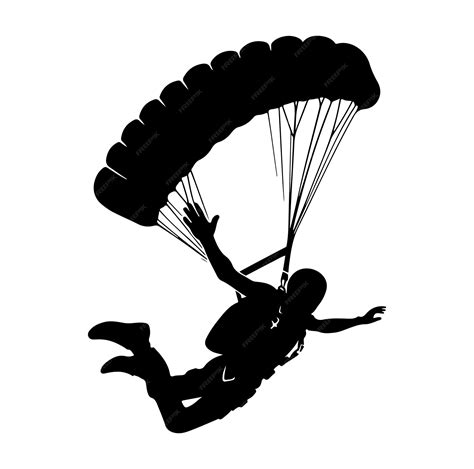 Skydiving Silhouette Vector Premium Ai Generated Vector