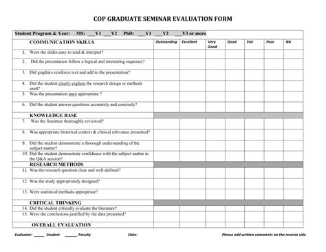 Seminar Evaluation Template