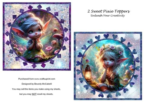 2 Sweet Pixie Toppers Cup12931781399 Craftsuprint