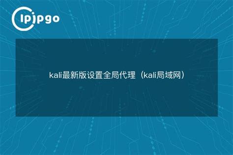 Kali最新版设置全局代理（kali局域网） Ipipgo