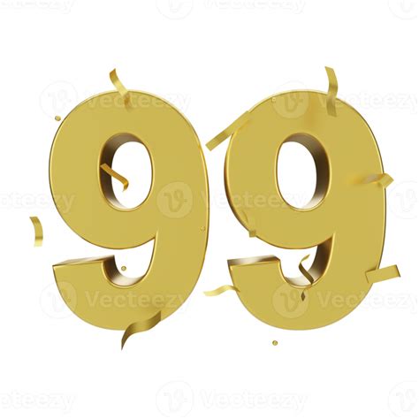 Oro 99 Número Con Papel Picado 22286281 Png