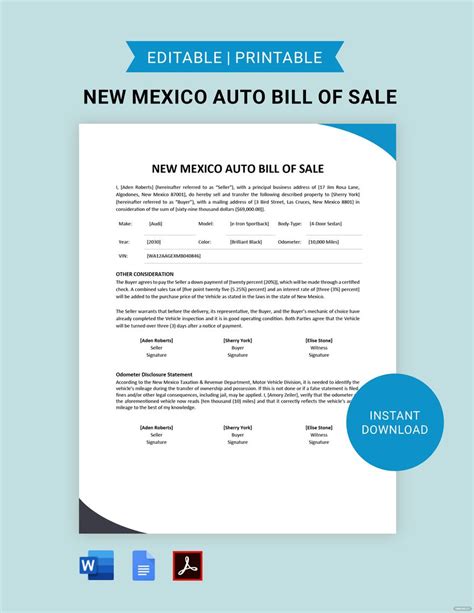 Free Printable Bill Of Sale Nm Download Free Printable Bill Of Sale Nm
