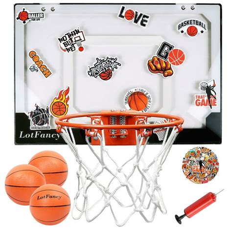 Lotfancy Indoor Mini Basketball Hoop Set 3 Balls 18x12