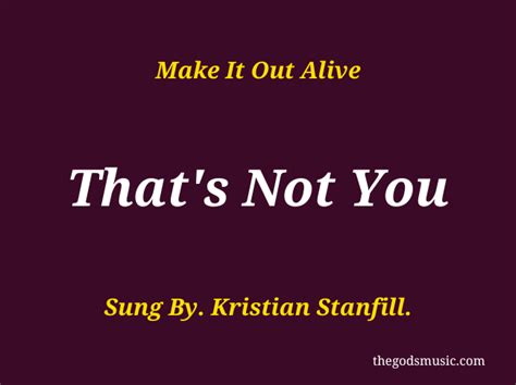That S Not You Christian Song Lyrics