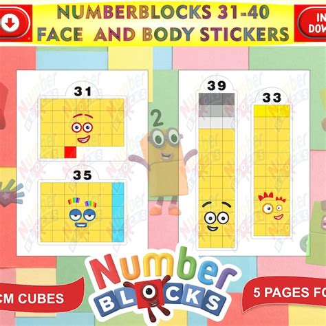 Mathlink Cubes Numberblocks 31 40 Etsy Uk