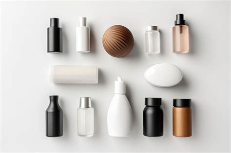 흰색 배경의 화장품 미용 제품 용기 Generic Ai 프리미엄 사진