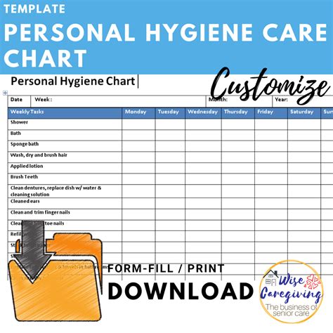 Editable Printable Daily Hygiene Task Checklist