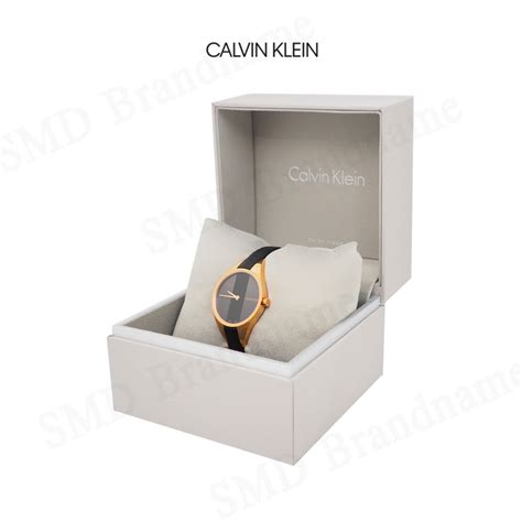 Calvin Klein นาฬิกาข้อมือผู้หญิง รุ่น Rebel Black Leather Strap Code