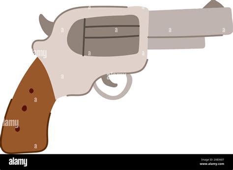 Handgun Wild West Pistol Cartoon Vector Illustration Stock Vector Image